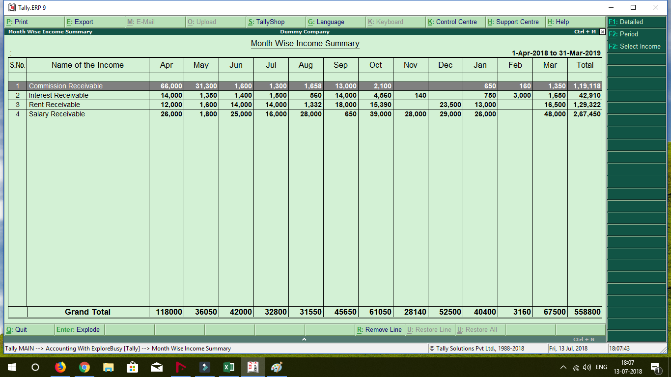 Month Wise Income and Expenses Report TDL for Tally ERP 9