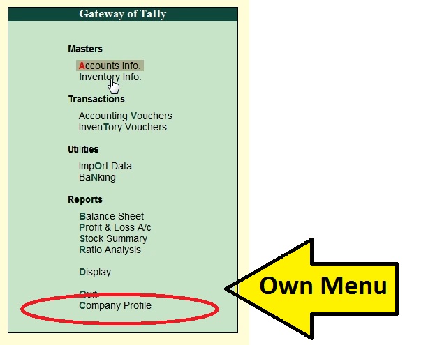 Tdl Deployment Full Coding Make Own Menu In Tally